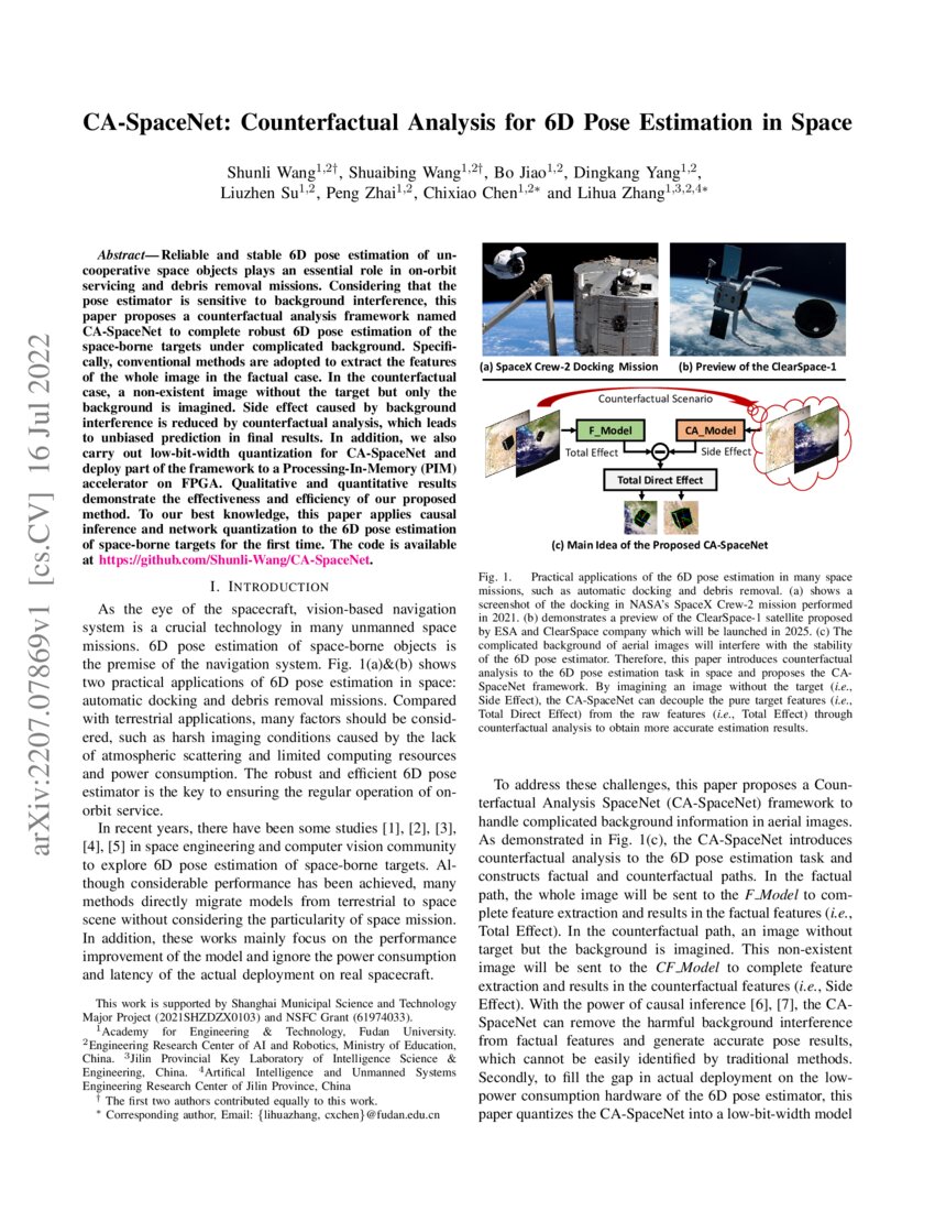 Ca Spacenet Counterfactual Analysis For 6d Pose Estimation In Space Deepai