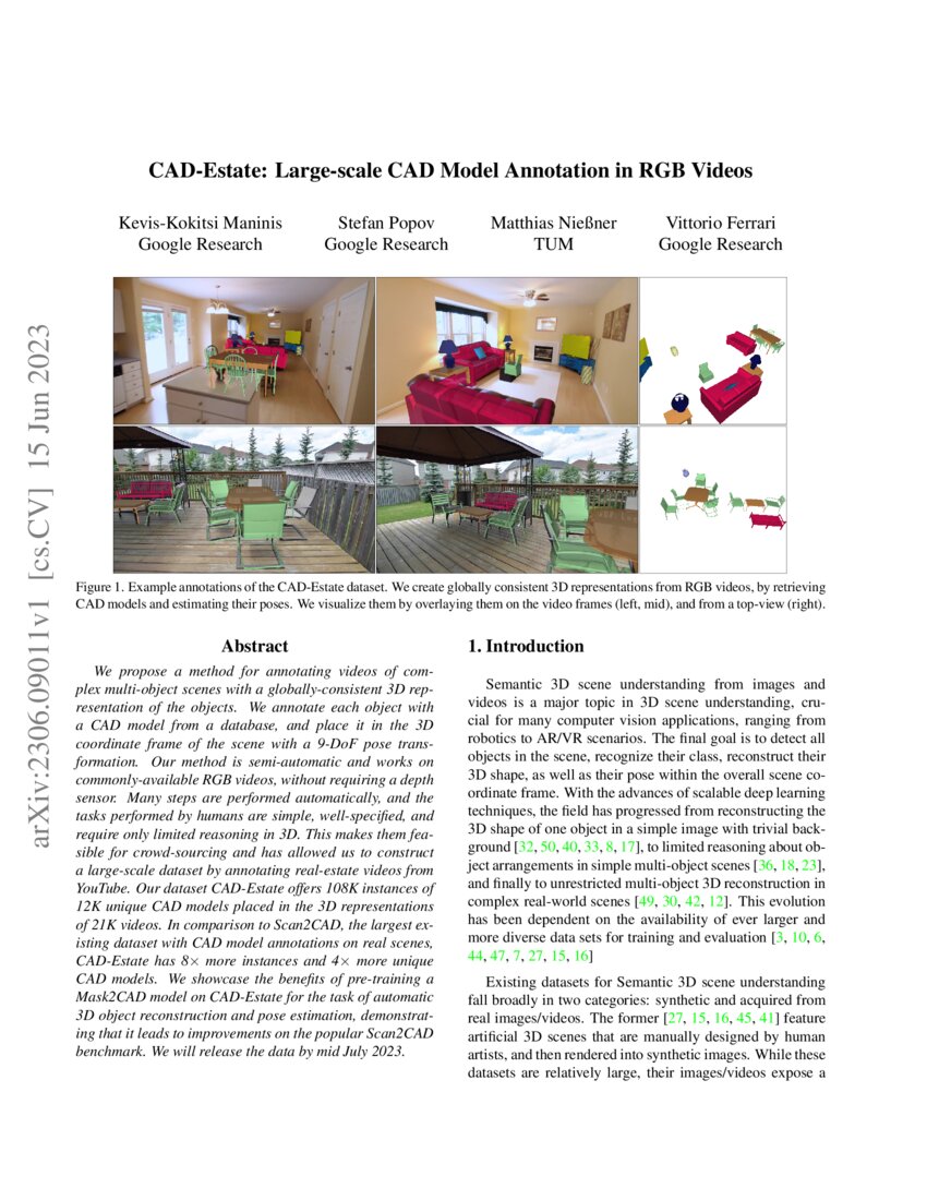 CAD-Estate: Large-scale CAD Model Annotation in RGB Videos | DeepAI