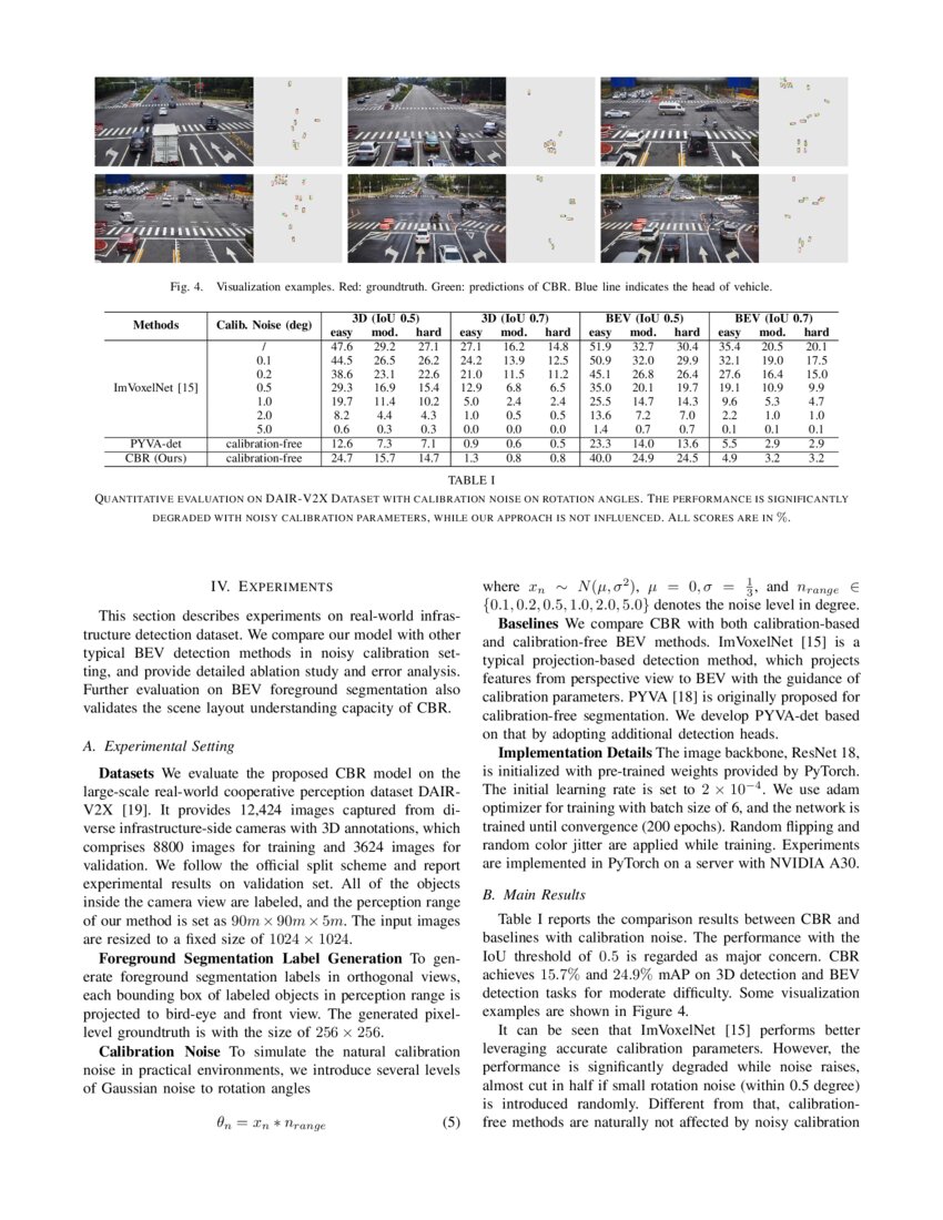 Calibration-free BEV Representation for Infrastructure Perception | DeepAI