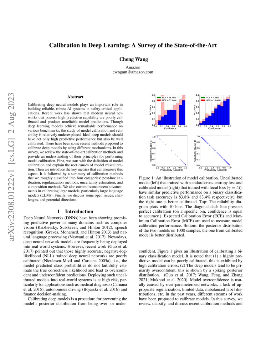 Calibration In Deep Learning A Survey Of The State Of The Art Deepai