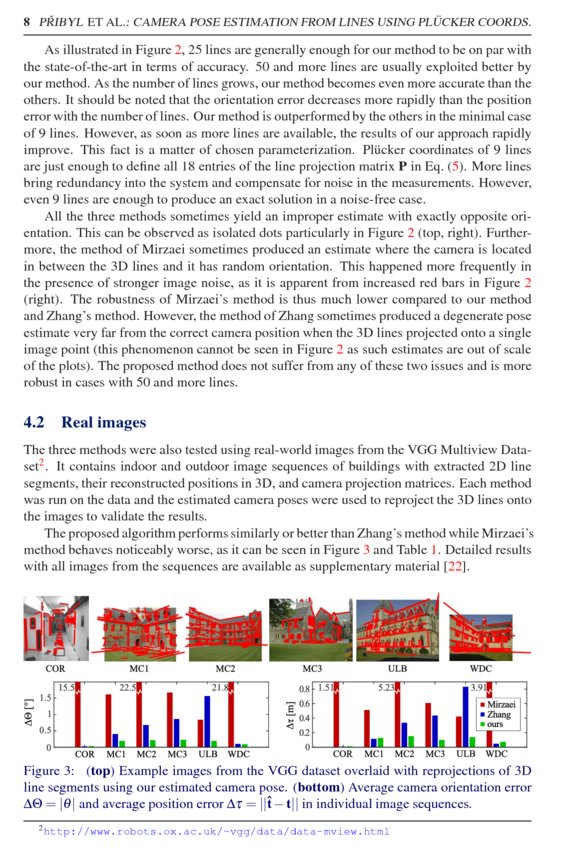 Camera Pose Estimation From Lines Using Plücker Coordinates Deepai