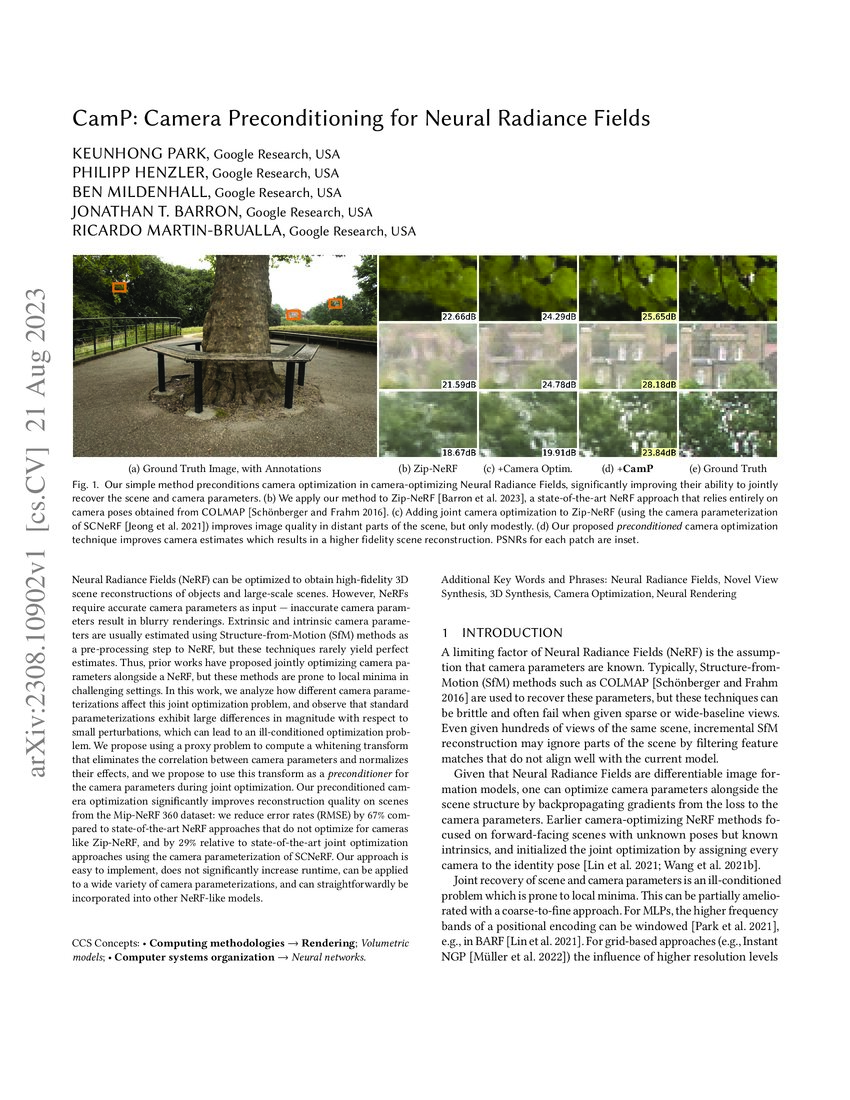 CamP: Camera Preconditioning for Neural Radiance Fields | DeepAI