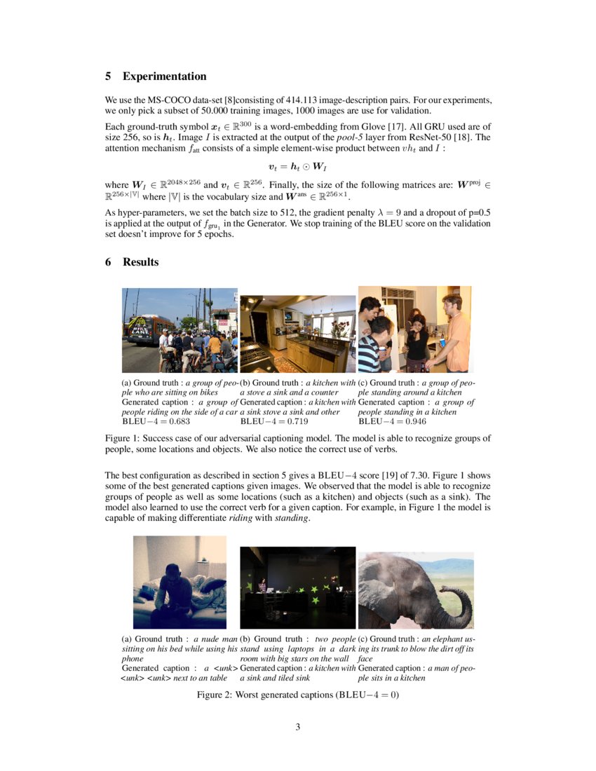 Can adversarial training learn image captioning ? | DeepAI