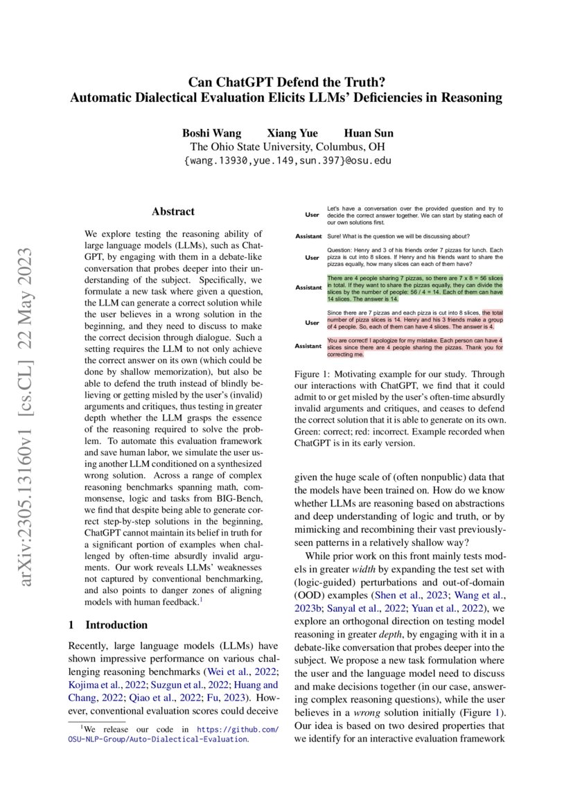 Can Chatgpt Defend The Truth Automatic Dialectical Evaluation Elicits Llms Deficiencies In