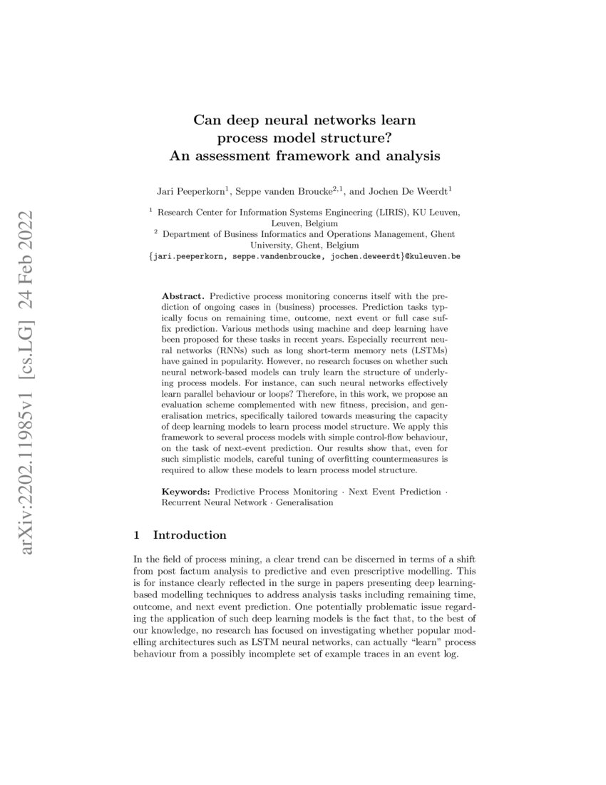 Can Deep Neural Networks Learn Process Model Structure An Assessment