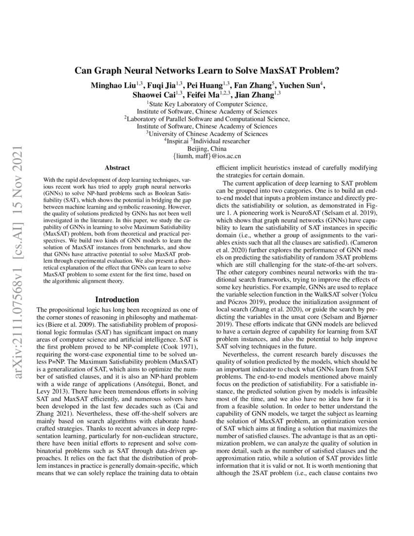 Can Graph Neural Networks Learn To Solve Maxsat Problem Deepai