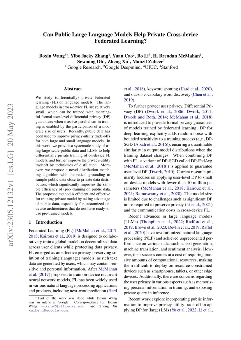 Can Public Large Language Models Help Private Cross Device Federated