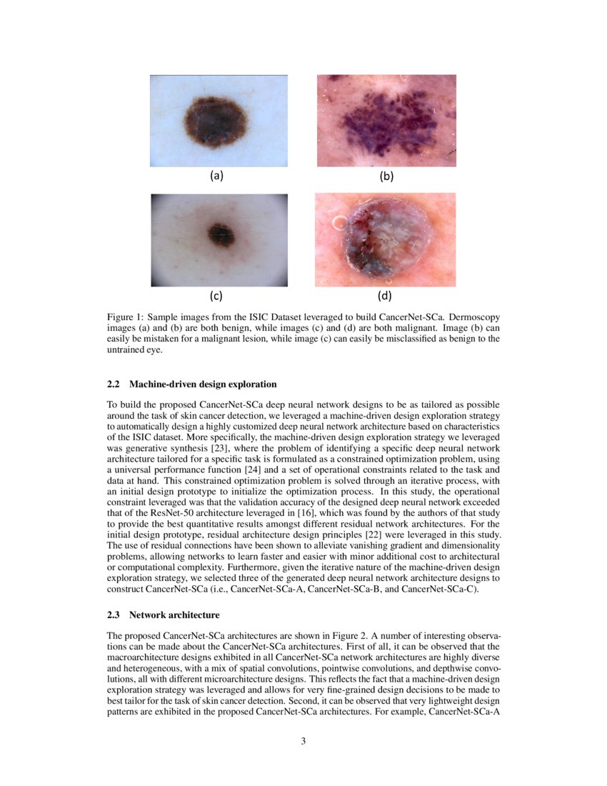 CancerNet-SCa: Tailored Deep Neural Network Designs for Detection of ...
