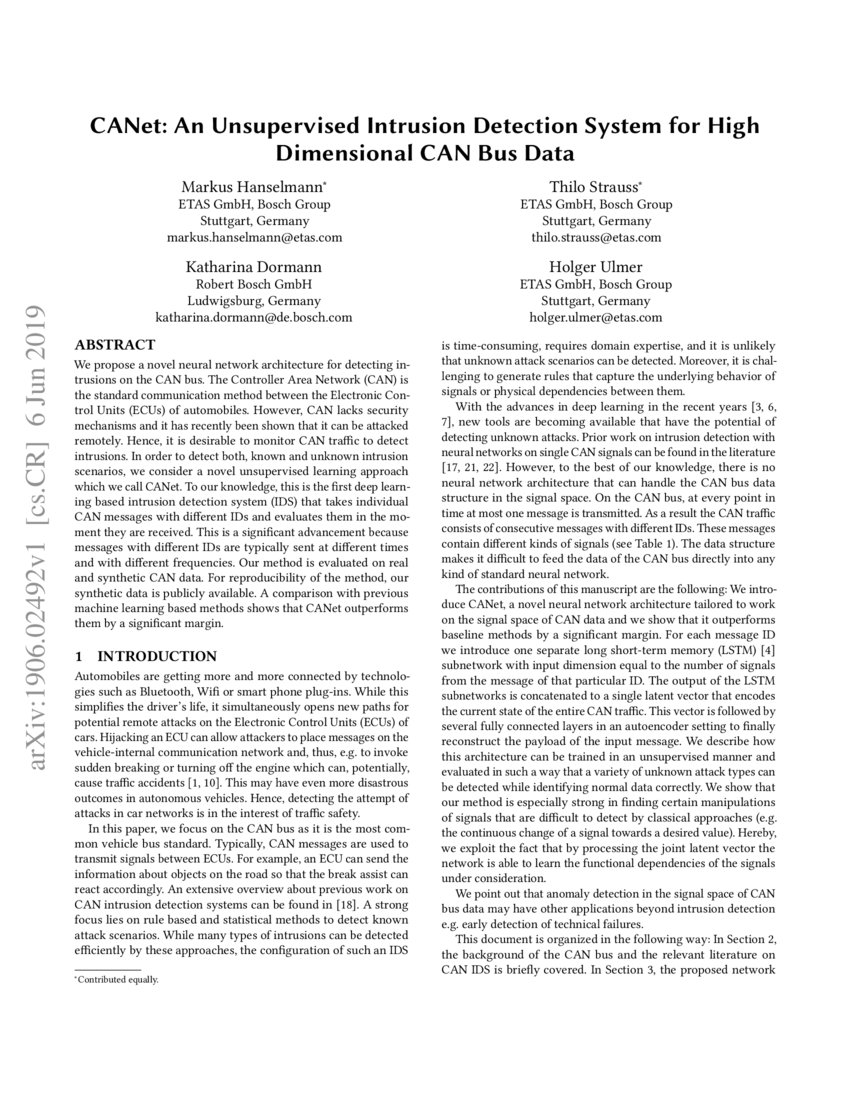 CANet: An Unsupervised Intrusion Detection System for High Dimensional ...