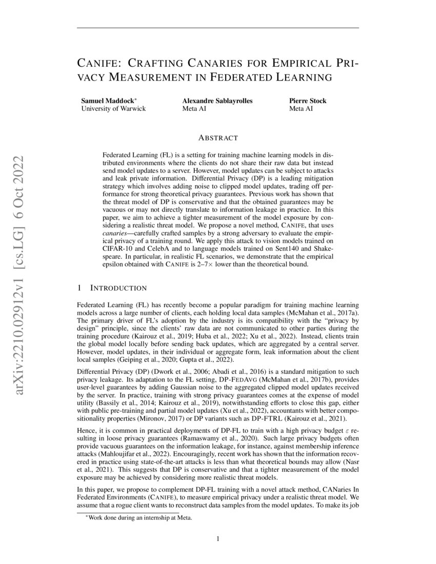 CANIFE: Crafting Canaries for Empirical Privacy Measurement in ...