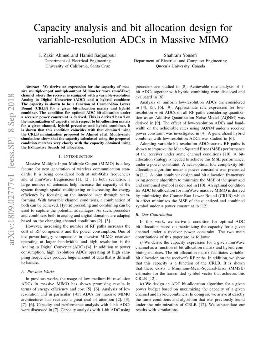Capacity analysis and bit allocation design for variable-resolution ...
