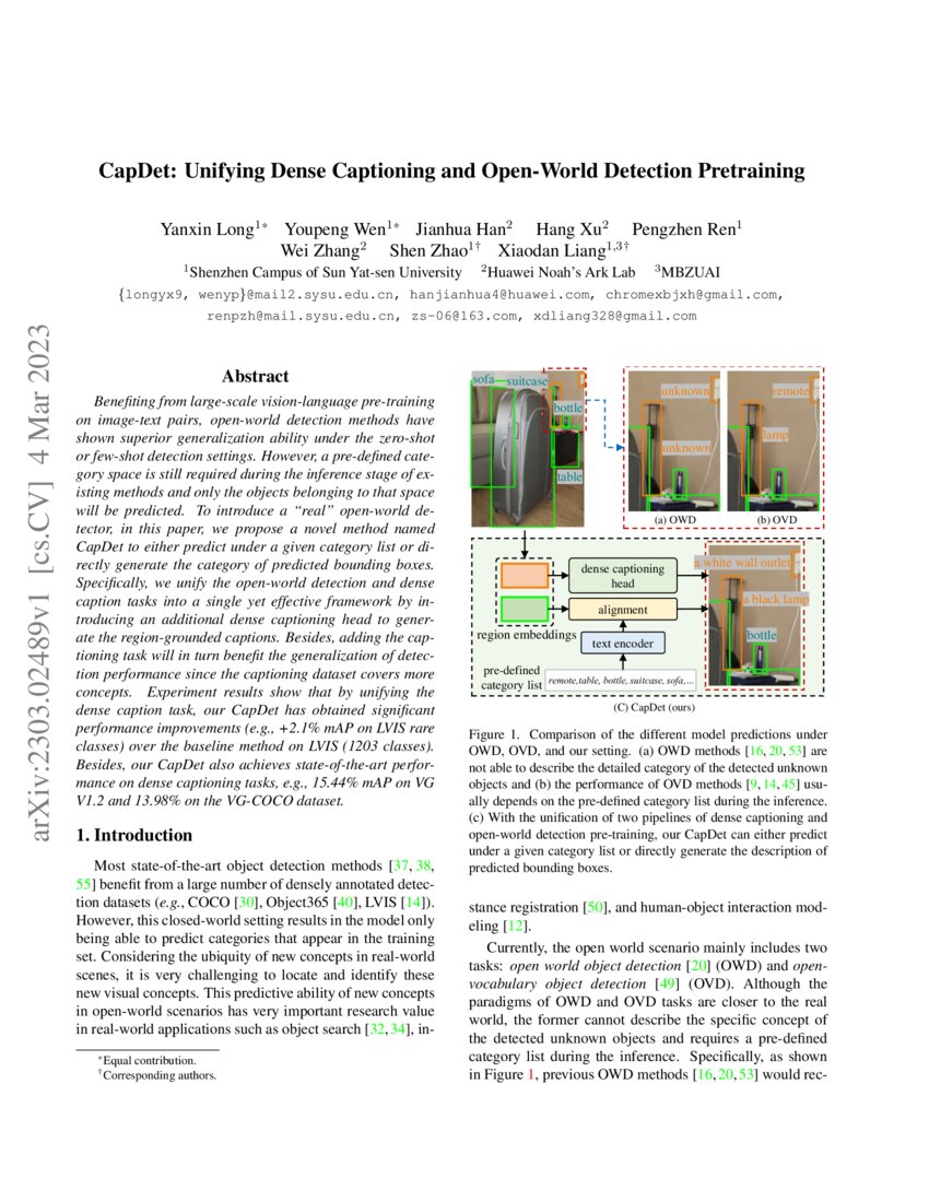 CapDet: Unifying Dense Captioning and Open-World Detection Pretraining | DeepAI