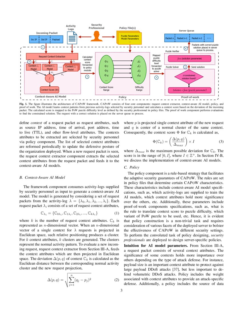 CAPoW: Context-Aware AI-Assisted Proof of Work based DDoS Defense | DeepAI