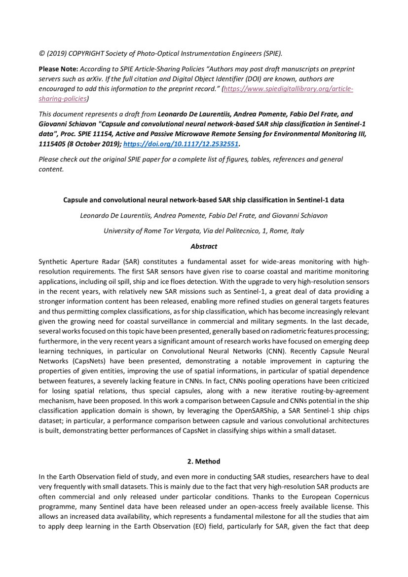 Capsule And Convolutional Neural Network Based Sar Ship Classification