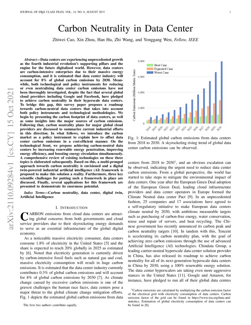 Carbon Neutrality in Data Center | DeepAI