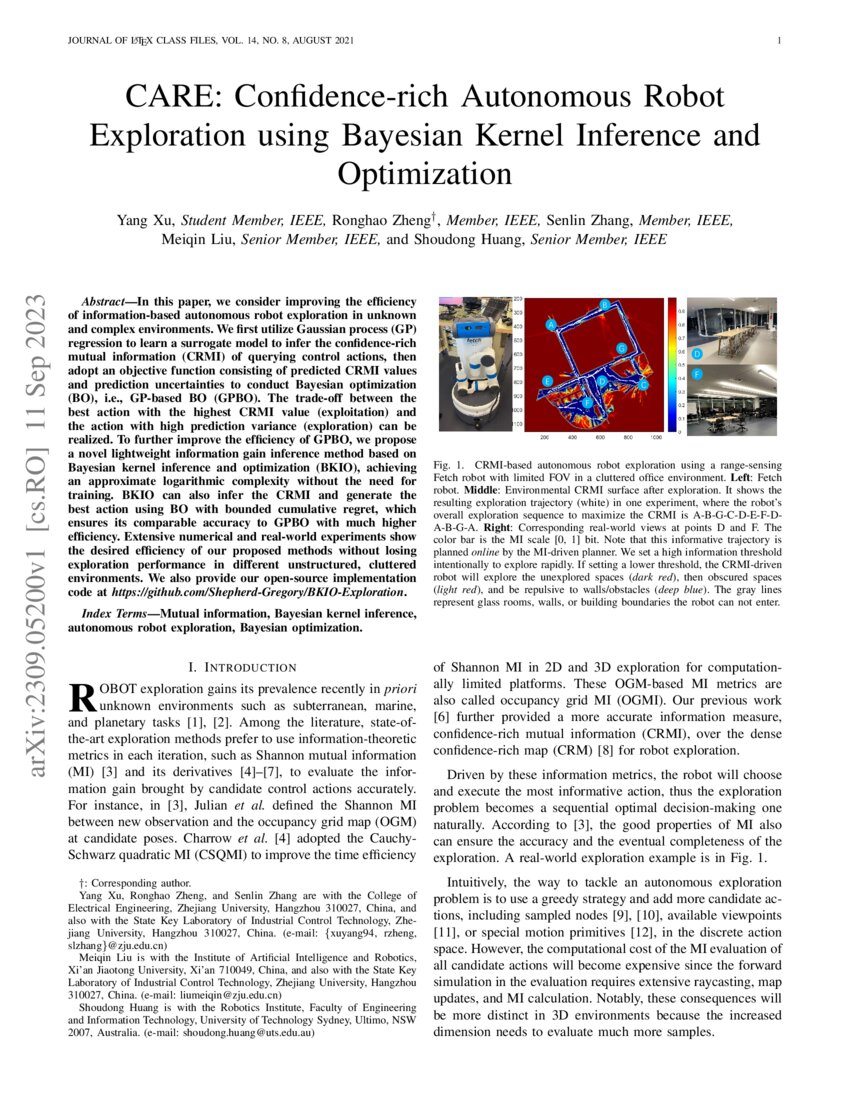 CARE: Confidence-rich Autonomous Robot Exploration using Bayesian Kernel Inference and ...