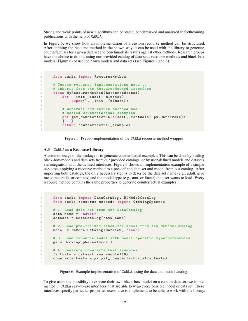 CARLA: A Python Library to Benchmark Algorithmic Recourse and ...