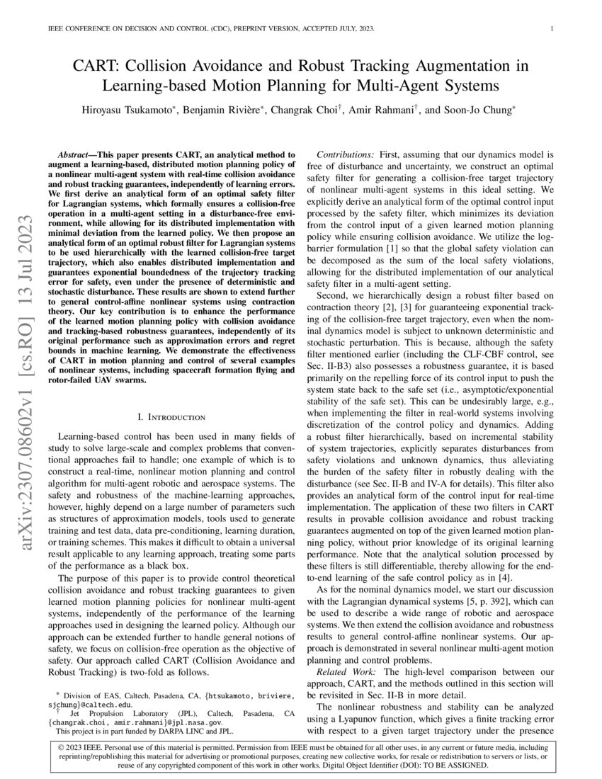 CaRT: Certified Safety and Robust Tracking in Learning-based Motion ...