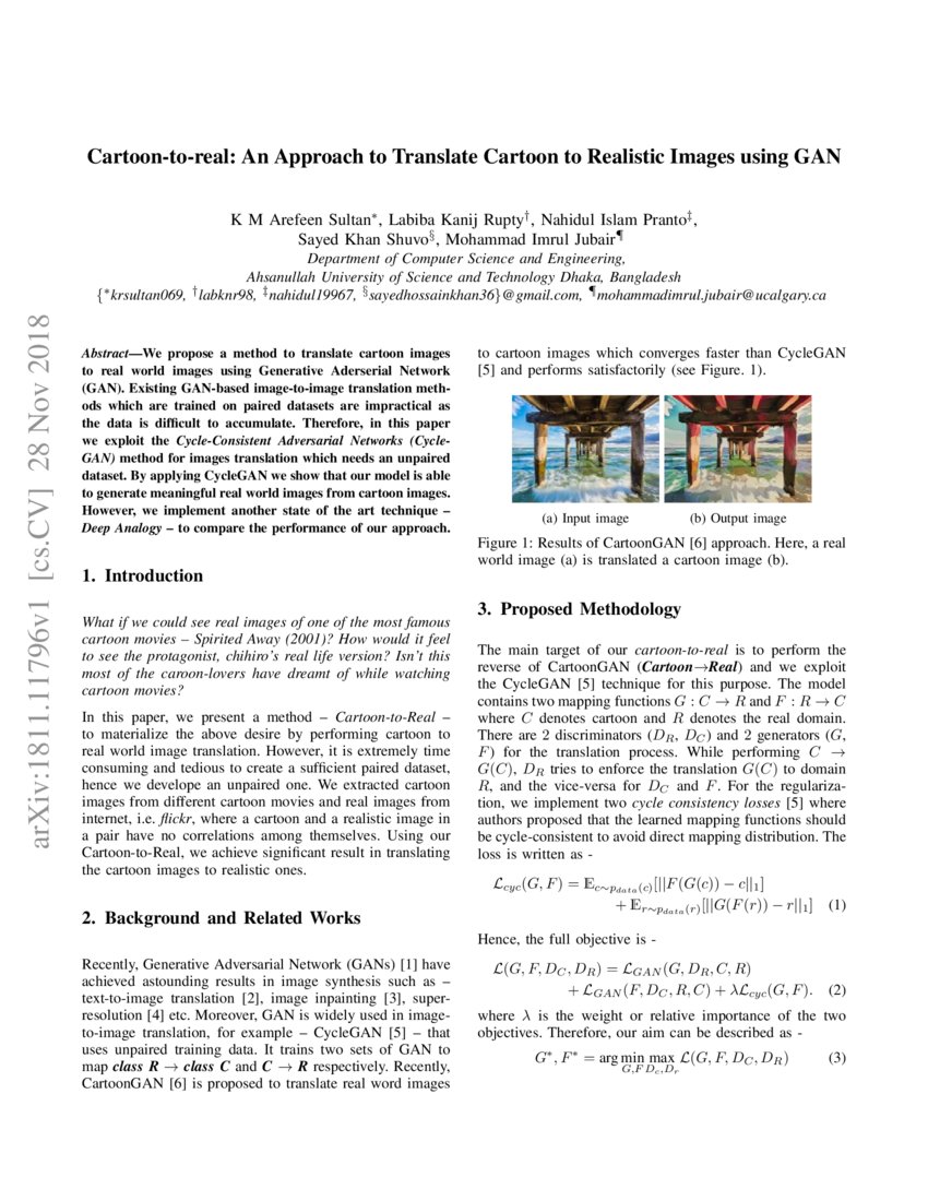 Cartoon-to-real: An Approach to Translate Cartoon to Realistic Images ...