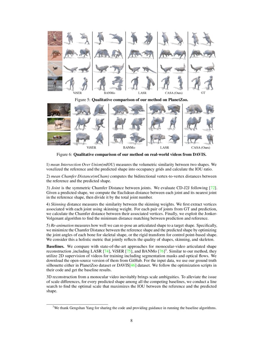 CASA: Category-agnostic Skeletal Animal Reconstruction | DeepAI