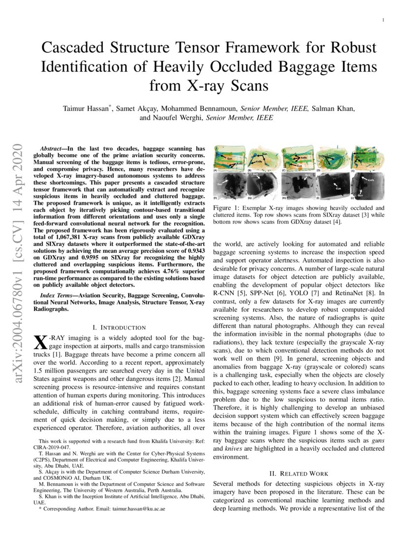 Cascaded Structure Tensor Framework For Robust Identification Of