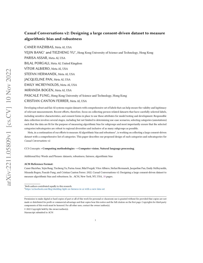 Casual Conversations v2: Designing a large consent-driven dataset to ...