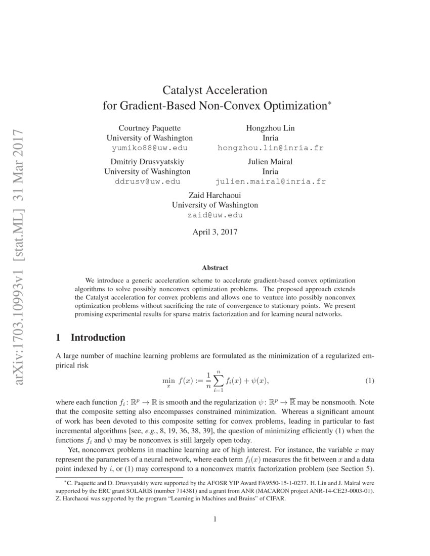 Catalyst Acceleration for Gradient-Based Non-Convex Optimization | DeepAI