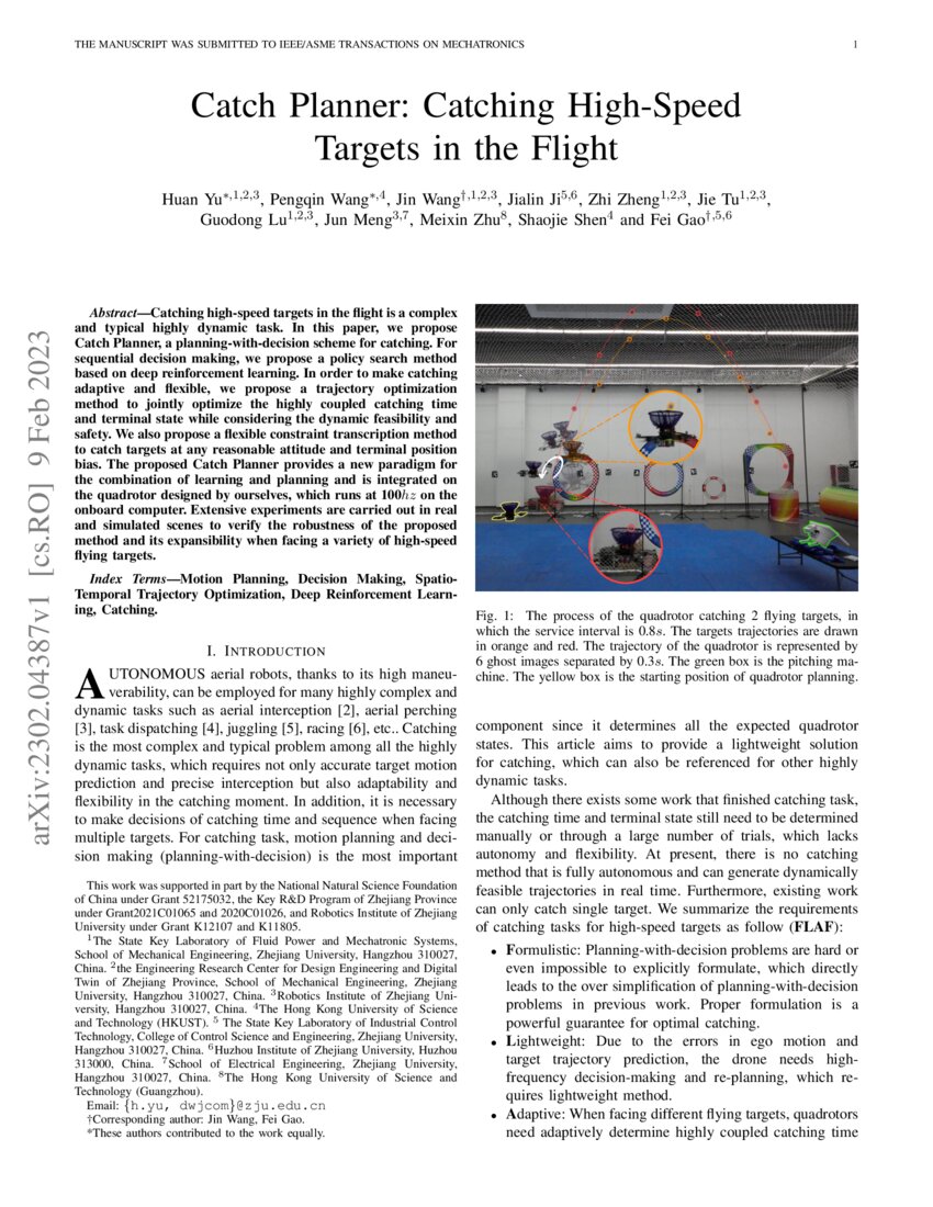 Catch Planner: Catching High-Speed Targets in the Flight | DeepAI