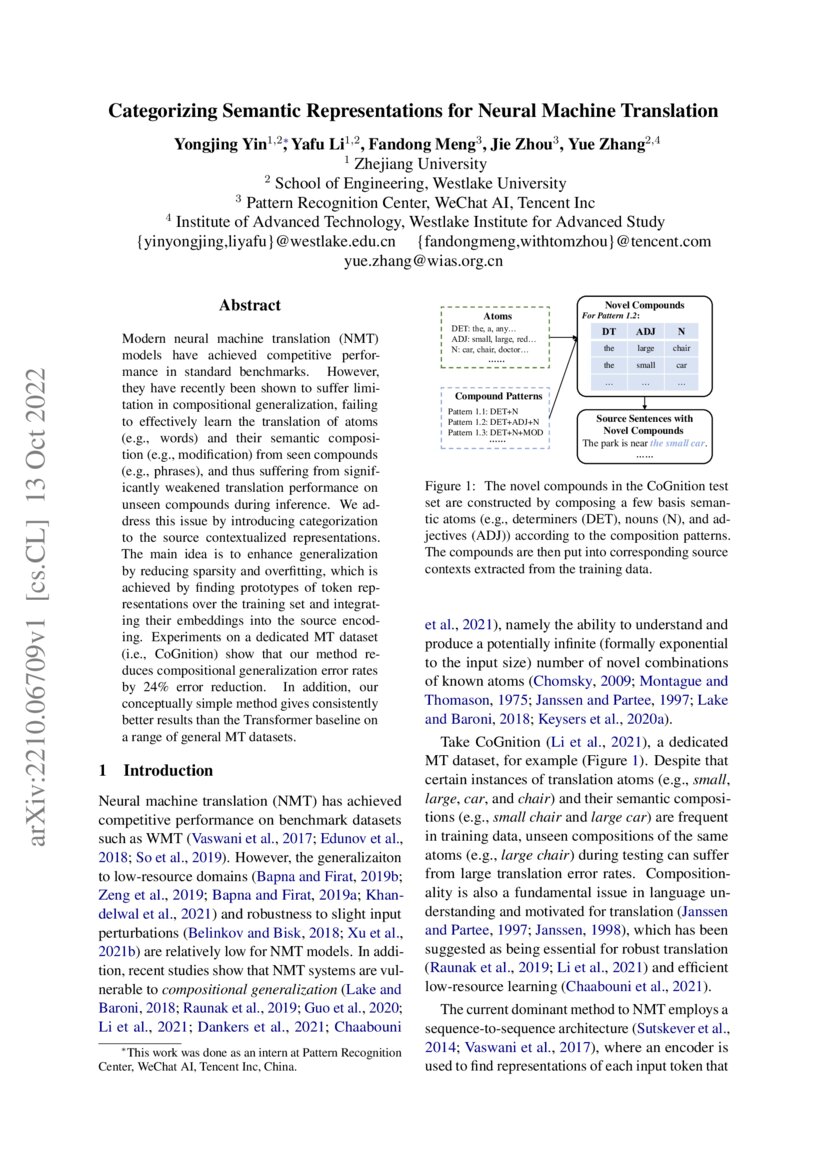 Categorizing Semantic Representations for Neural Machine Translation | DeepAI