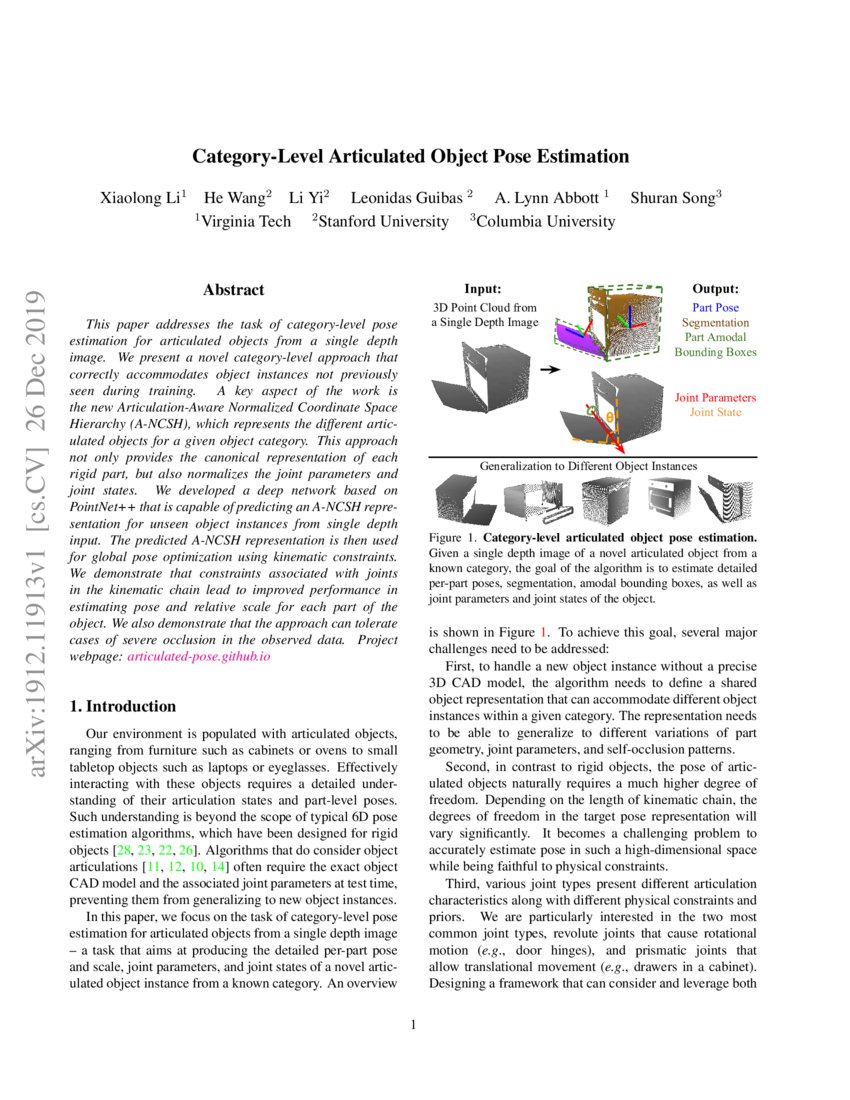 Category-Level Articulated Object Pose Estimation | DeepAI