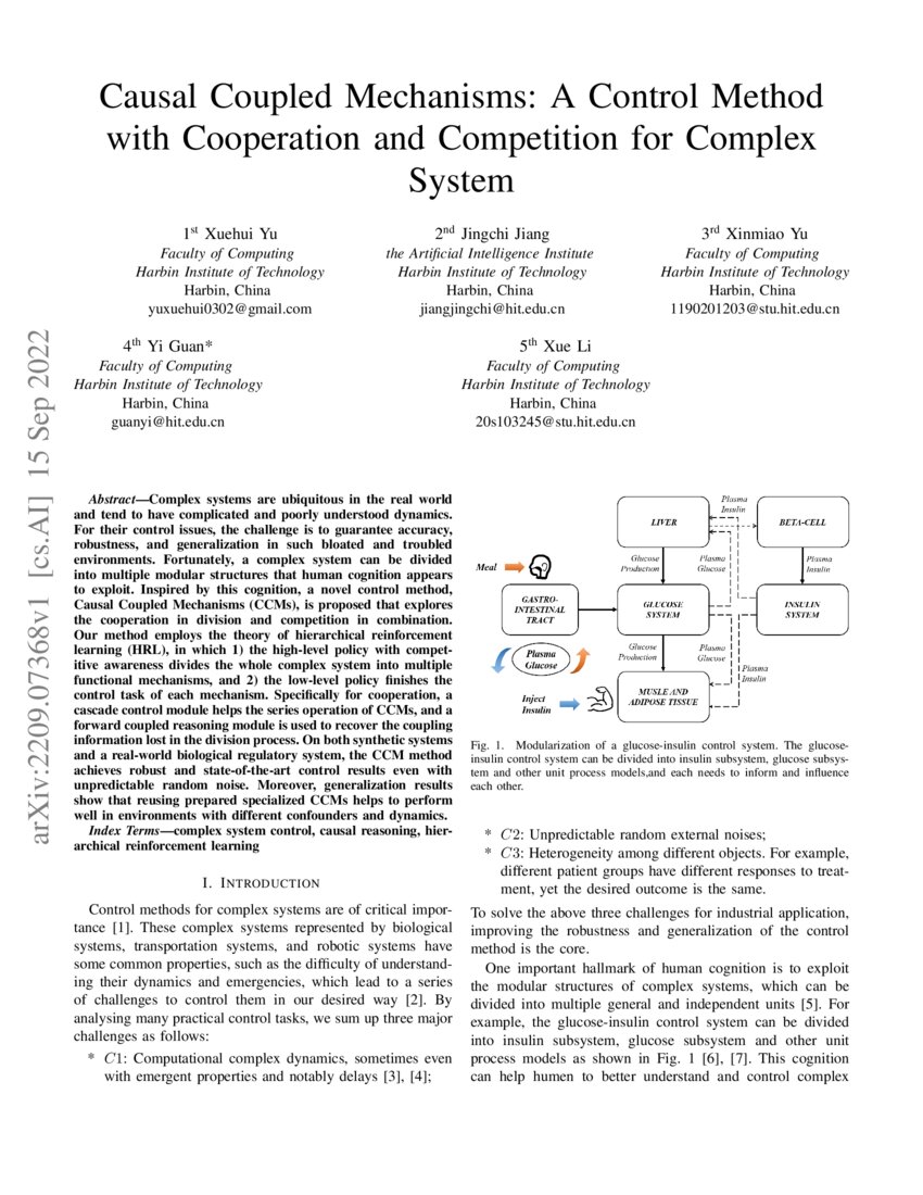 Causal Coupled Mechanisms: A Control Method with Cooperation and Competition for Complex System ...