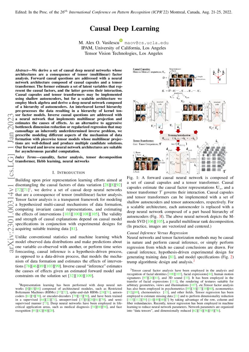 Causal Deep Learning Causal Capsules And Tensor Transformers Deepai