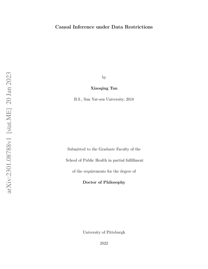 Causal Inference Under Data Restrictions Deepai
