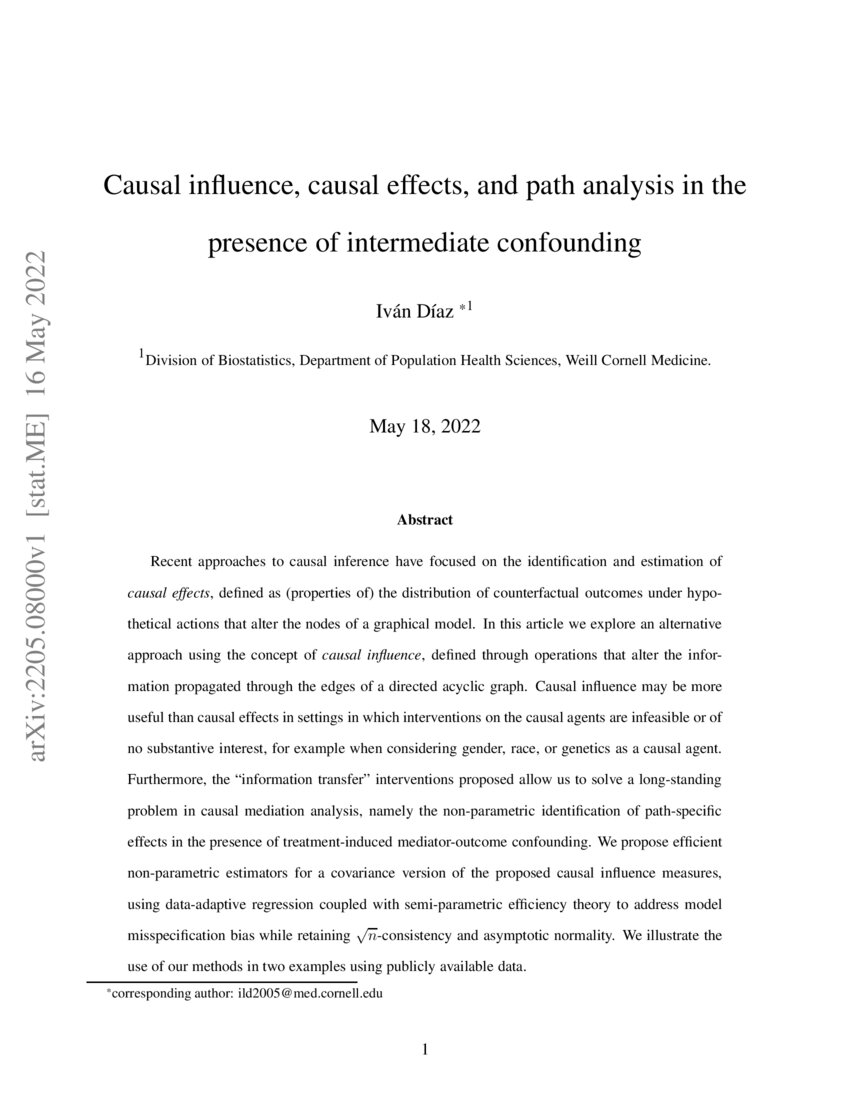Causal influence, causal effects, and path analysis in the presence of ...