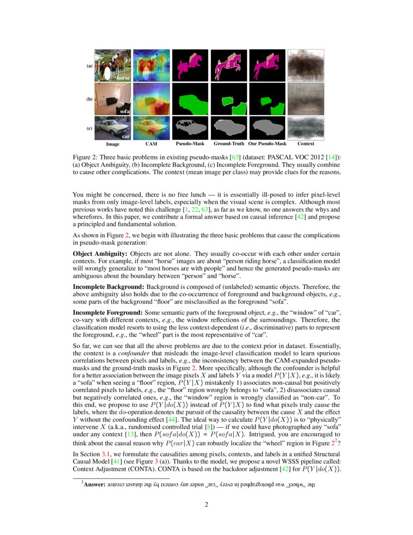 Causal Intervention for Weakly-Supervised Semantic Segmentation | DeepAI