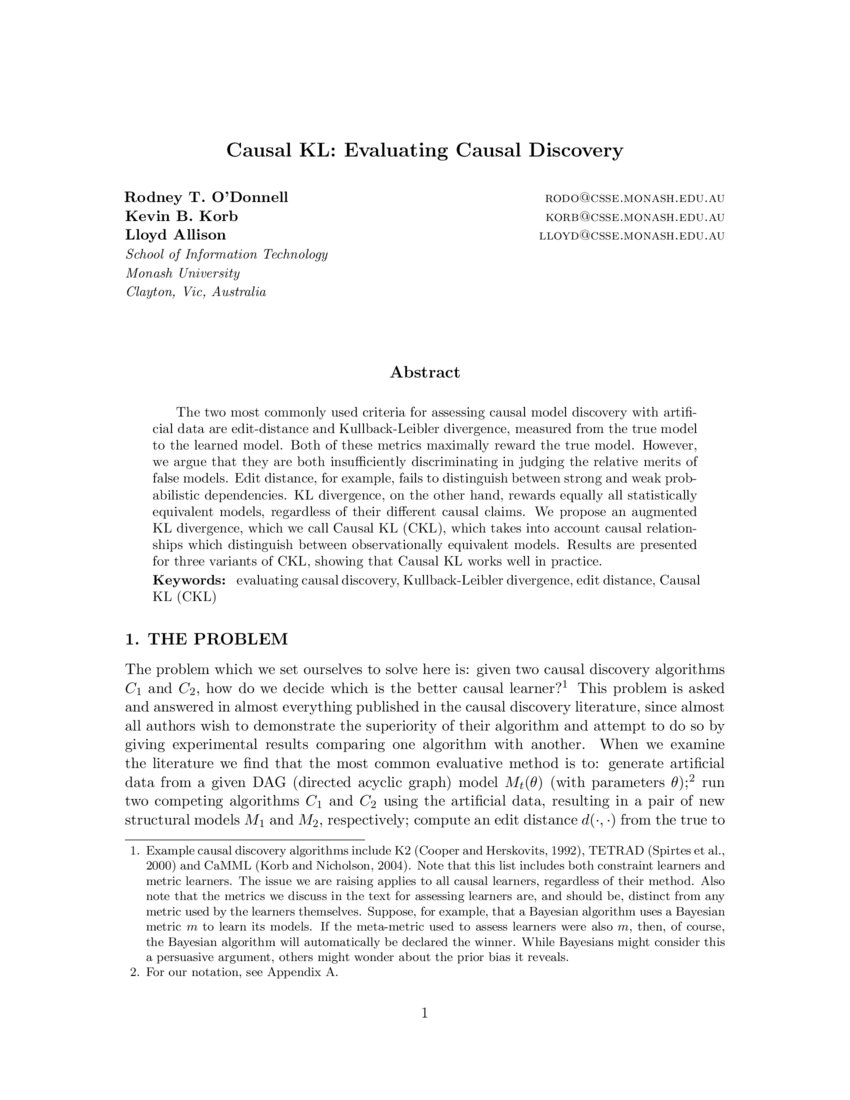 Causal KL: Evaluating Causal Discovery | DeepAI