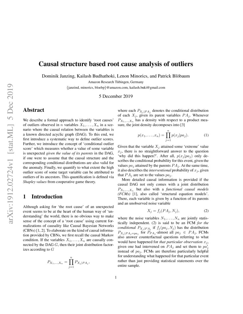 Causal Structure Based Root Cause Analysis Of Outliers Deepai