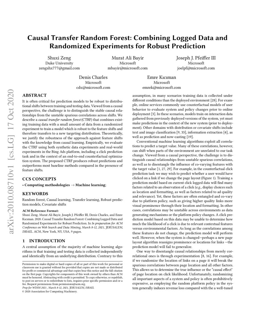 Causal Transfer Random Forest Combining Logged Data And Randomized
