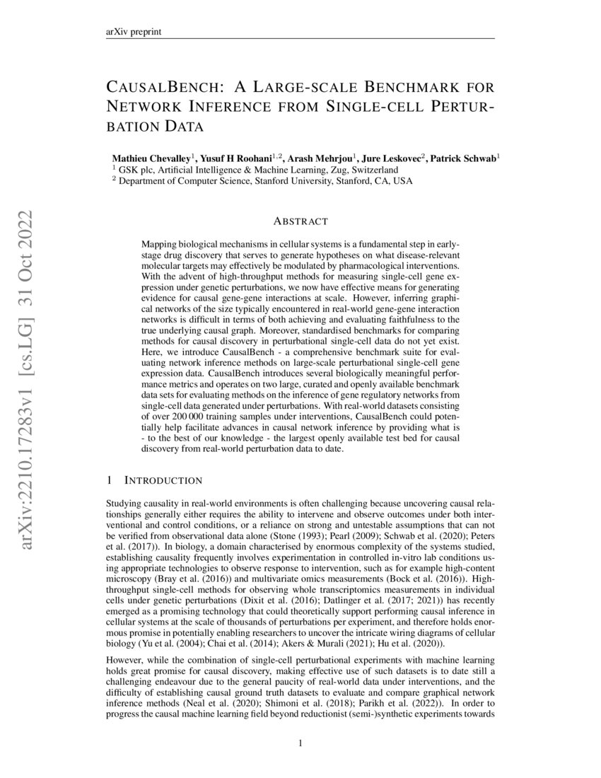 CausalBench: A Large-scale Benchmark for Network Inference from Single-cell Perturbation Data ...