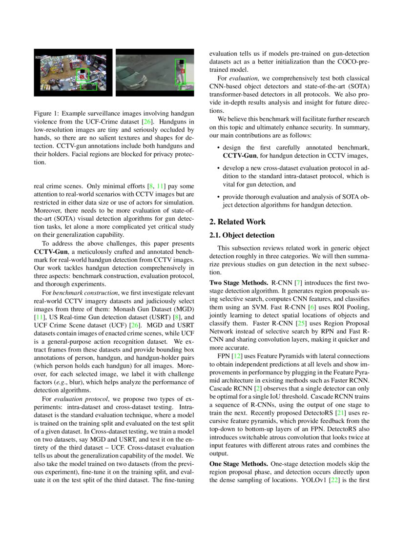 Cctv Gun Benchmarking Handgun Detection In Cctv Images Deepai