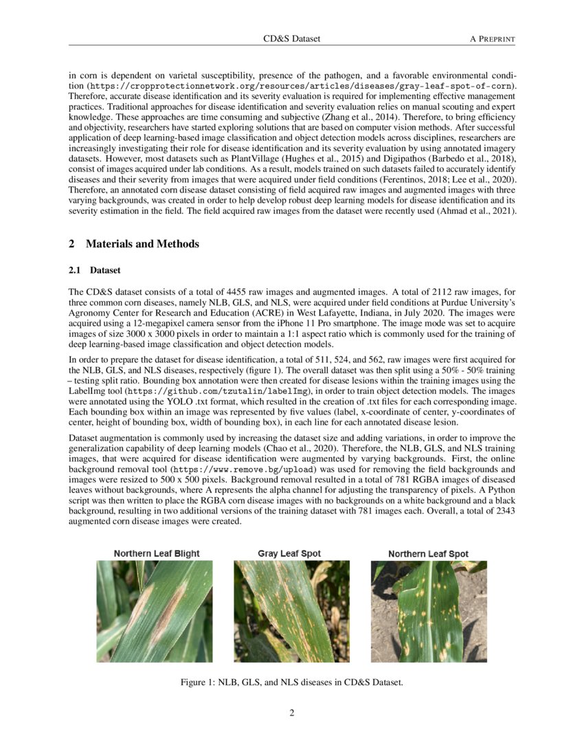 CD S Dataset: Handheld Imagery Dataset Acquired Under Field Conditions ...