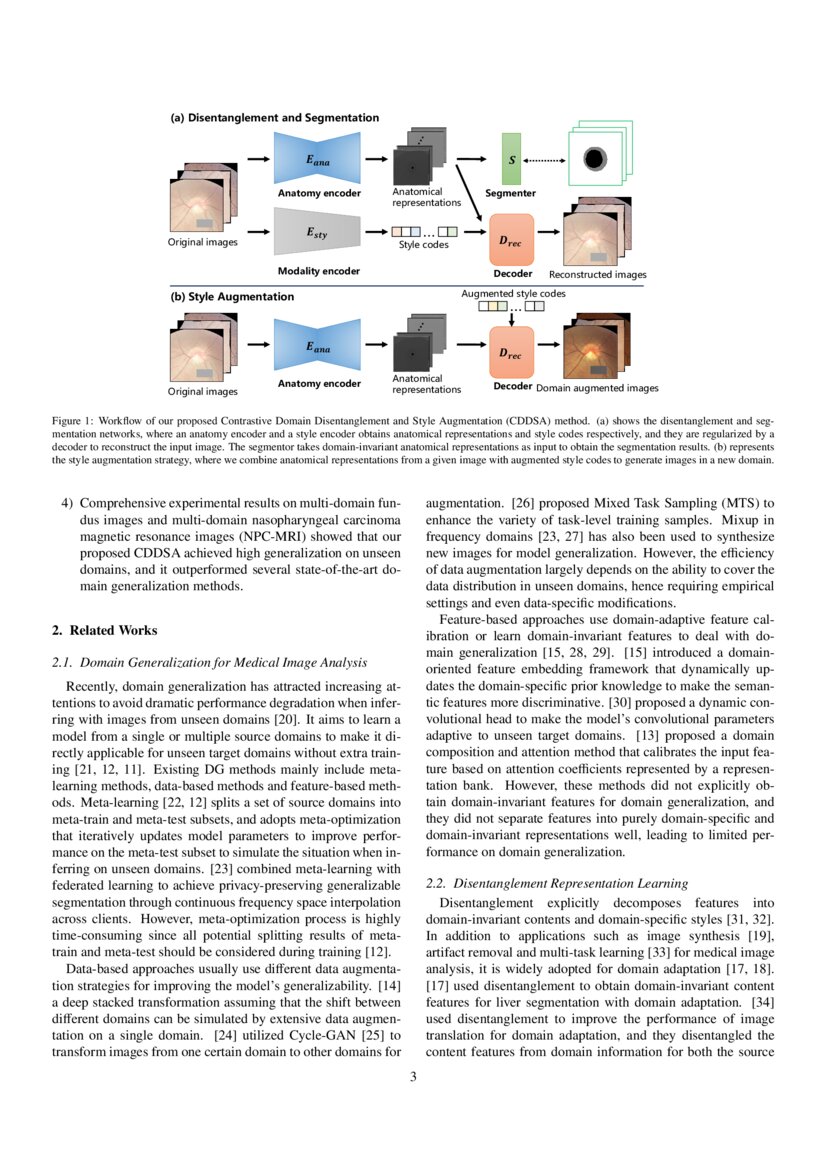 CDDSA: Contrastive Domain Disentanglement and Style Augmentation for ... CDDSA: Contrastive Domain Disentanglement and Style Augmentation for ...
