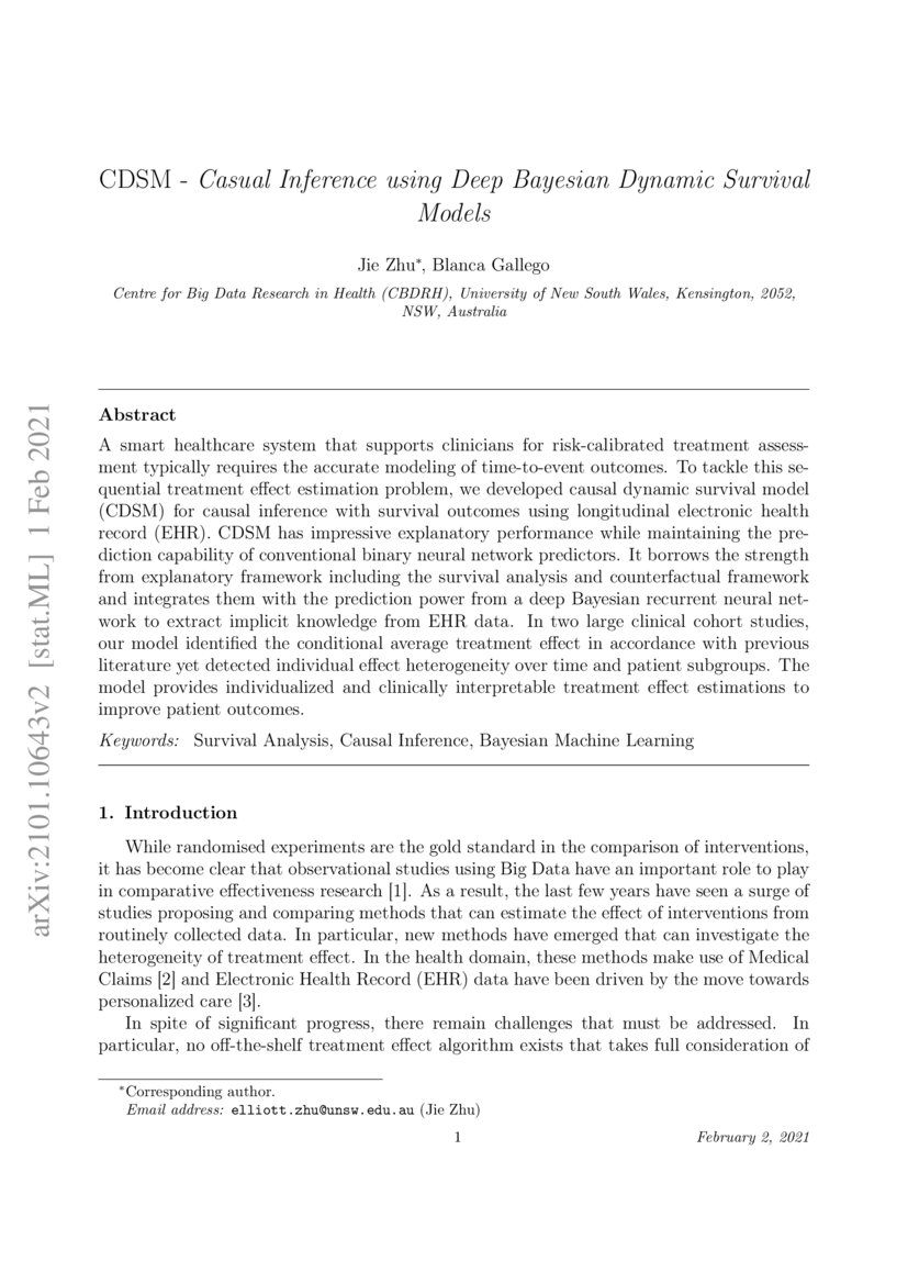 CDSM – Casual Inference using Deep Bayesian Dynamic Survival Models ... CDSM – Casual Inference using Deep Bayesian Dynamic Survival Models ...