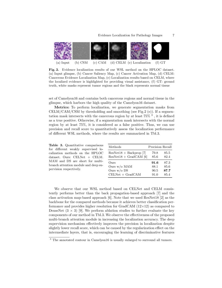 Celnet Evidence Localization For Pathology Images Using Weakly