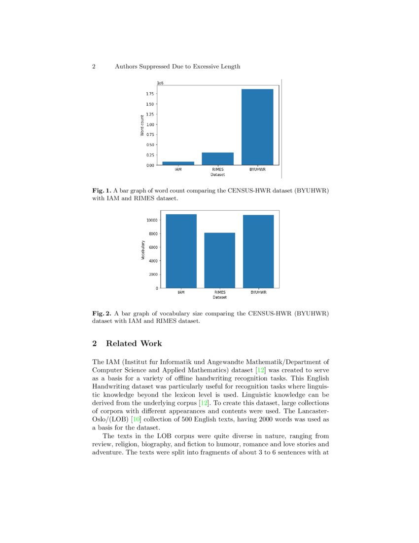 Census Hwr A Large Training Dataset For Offline Handwriting Recognition Deepai
