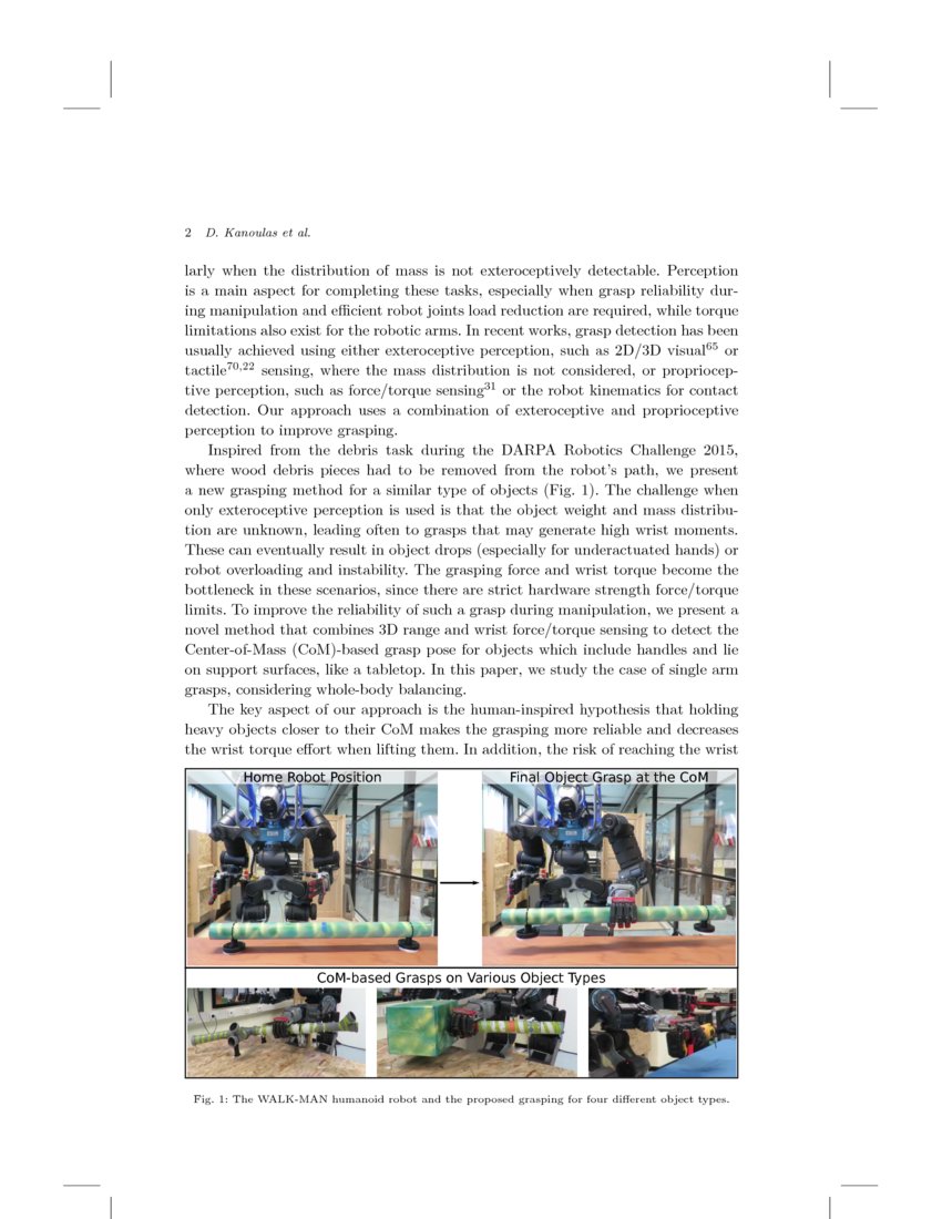 Center-of-Mass-Based Grasp Pose Adaptation Using 3D Range and Force ...