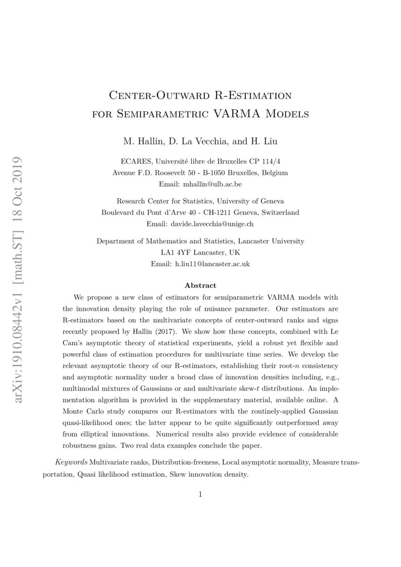 Center-Outward R-Estimation for Semiparametric VARMA Models | DeepAI