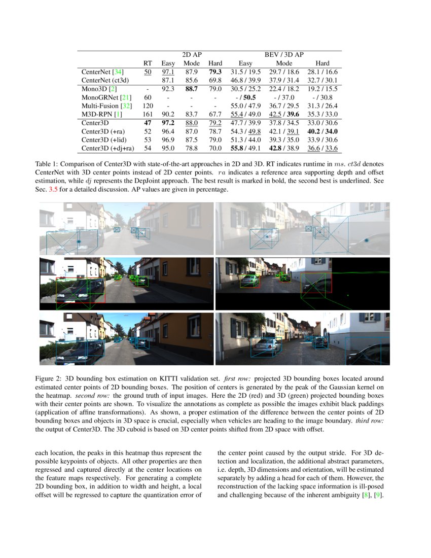 Center3d Center Based Monocular 3d Object Detection With Joint Depth