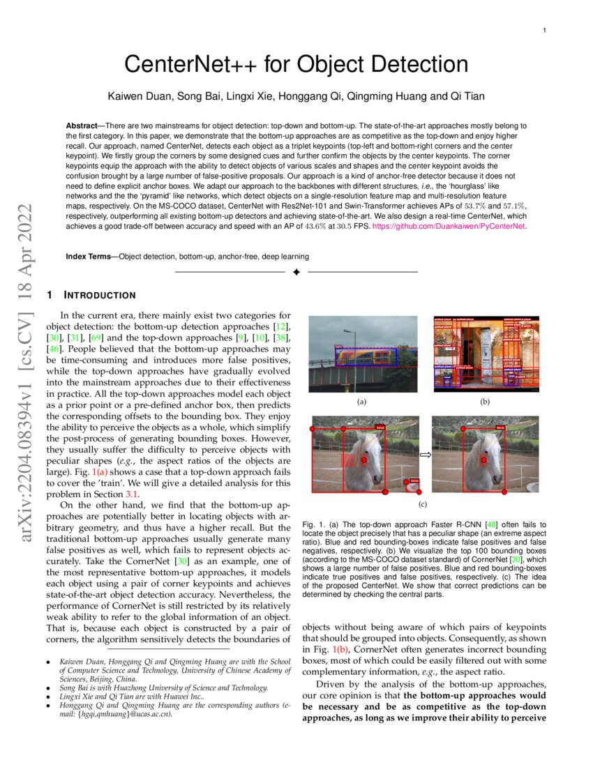 CenterNet++ for Object Detection | DeepAI