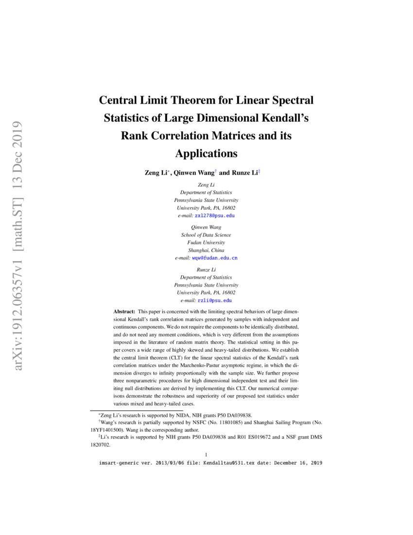 Central Limit Theorem For Linear Spectral Statistics Of Large
